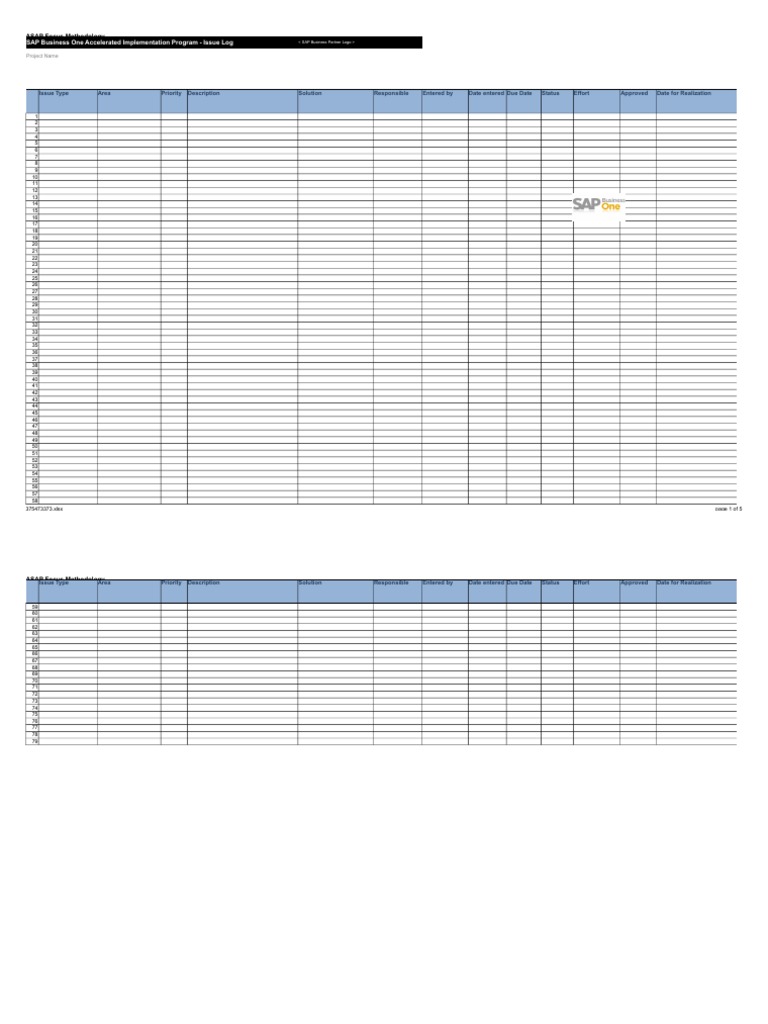 Issue Change Log SAP Business One | PDF | Computing | Business