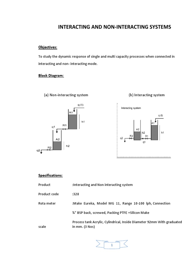 Interacting and Non-Interacting Systems | PDF | Steady State | Pump