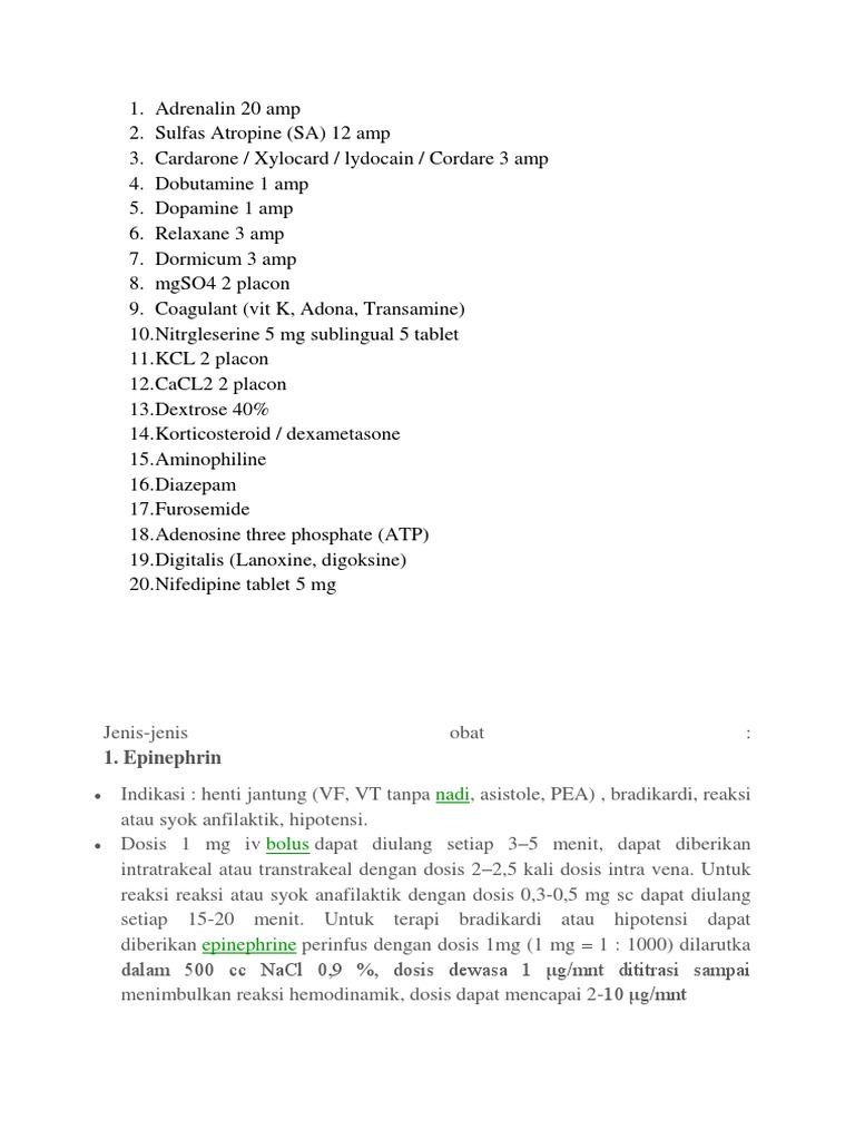 Obat Obat Emergency | PDF