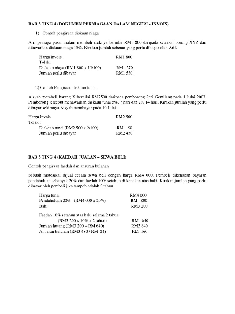 Formula Dan Pengiraan Ting 4 | PDF