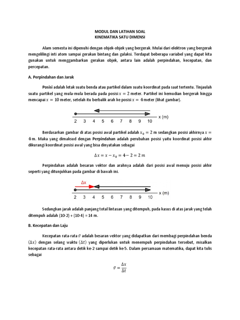 Modul Materi Dan Latihan Soal Gerak Lurus | PDF