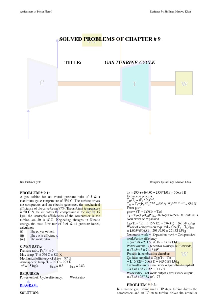 Mcconkey-Chapter 9 Solution | PDF | Gas Turbine | Turbine