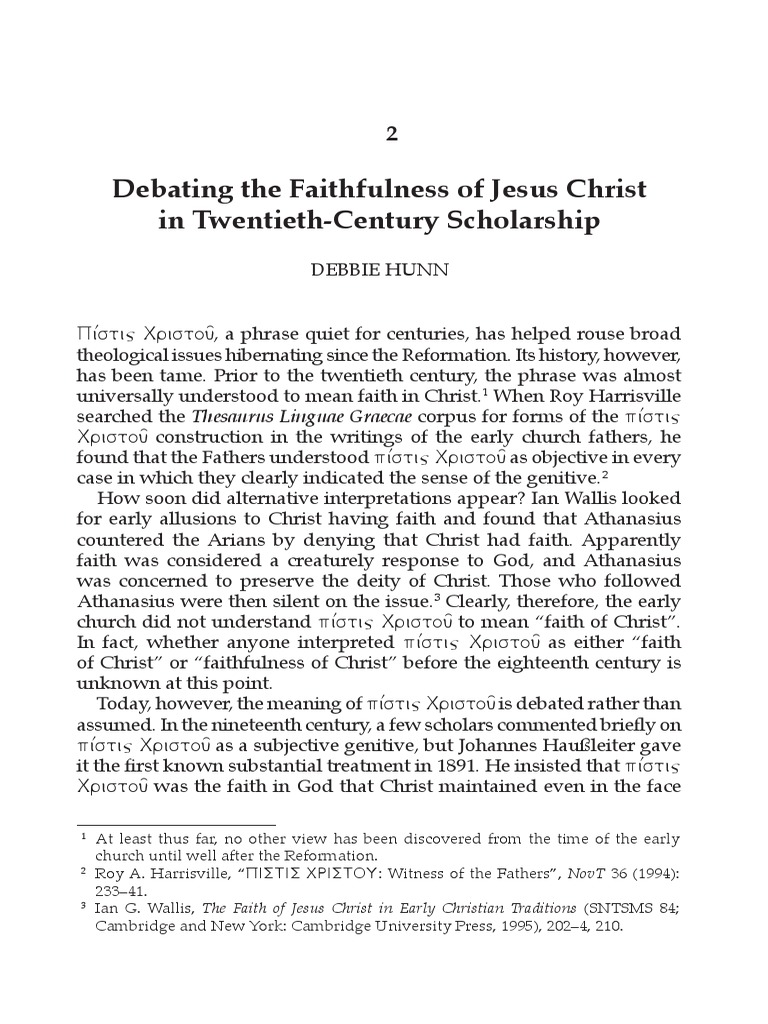 Debating The Faithfulness of Jesus Christ | PDF | Justification ...