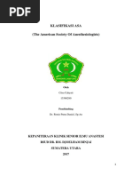 Klasifikasi Status Fisik ASA Anestesi | PDF | Pengembangan Diri ...