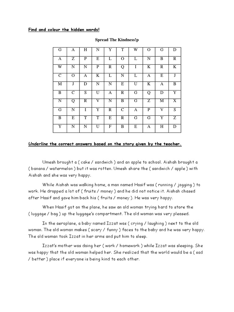 Good Deeds Worksheet | PDF