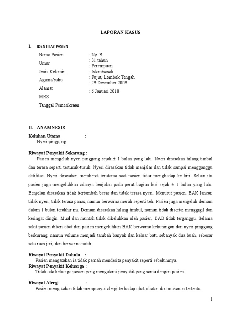 LAPORAN KASUS - Doc-Batu Pyelum | PDF