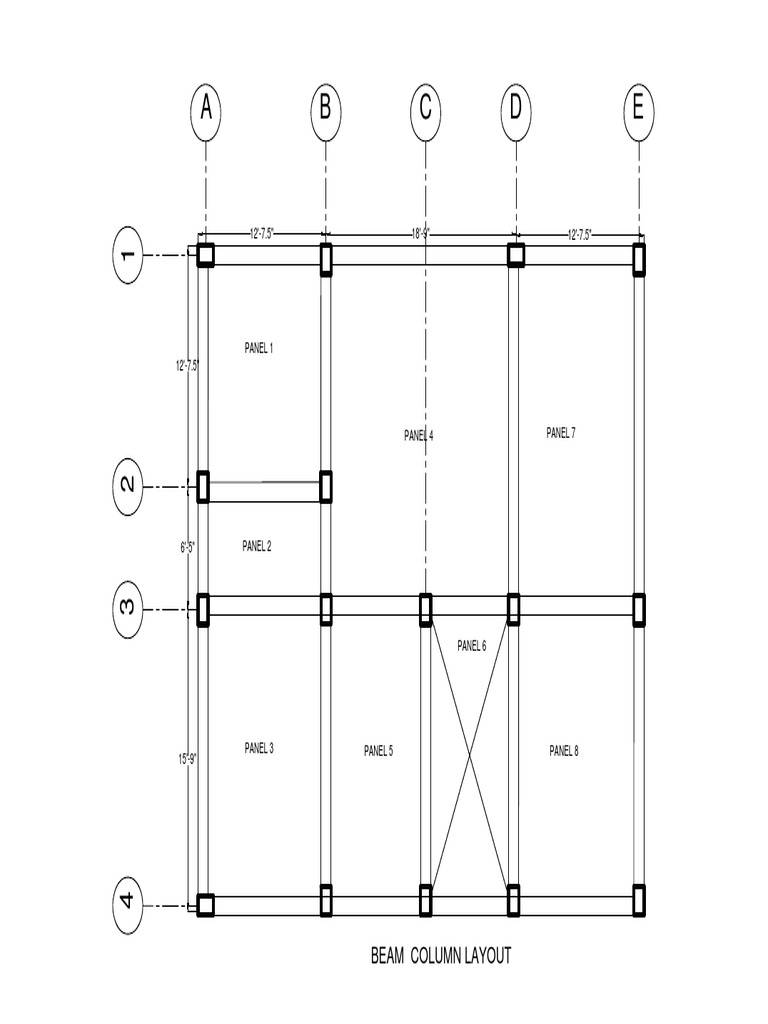 Beam Column Layout-Model1 | PDF