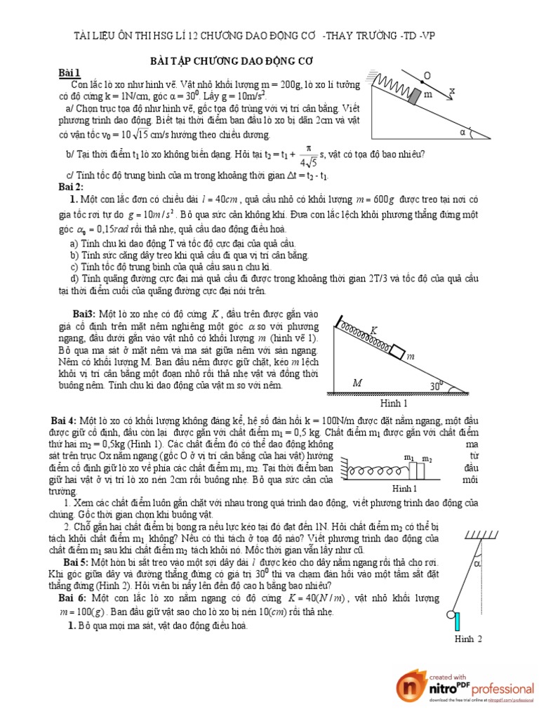 Bai Tap Dao Dong Co Luyen Thi HSG PDF | PDF