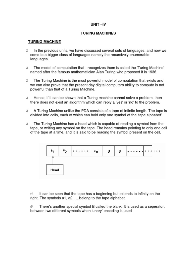 Toc Unit Iv | PDF | Subroutine | Theory Of Computation