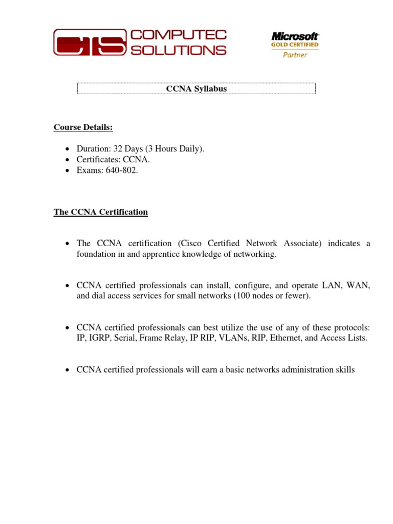 Ccna | PDF | Cisco Certifications | Ip Address