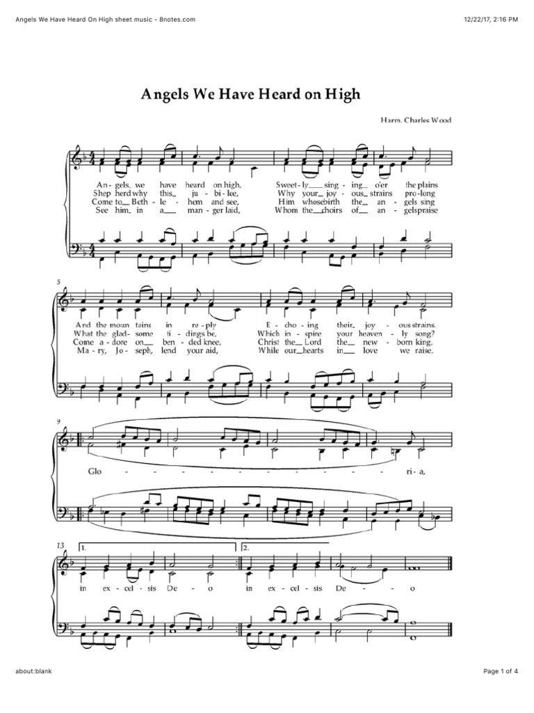 Angels We Have Heard on High Sheet Music | Performing Arts ...