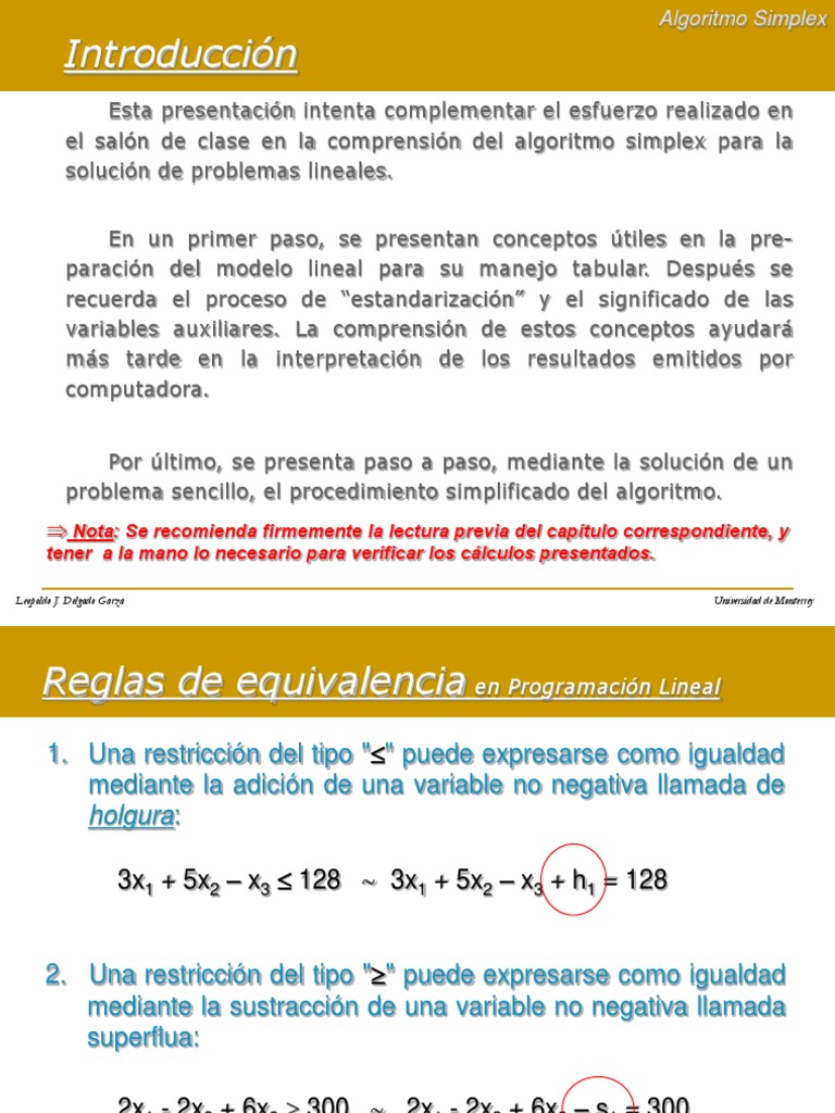 Guía paso a paso del algoritmo simplex para la solución de problemas ...