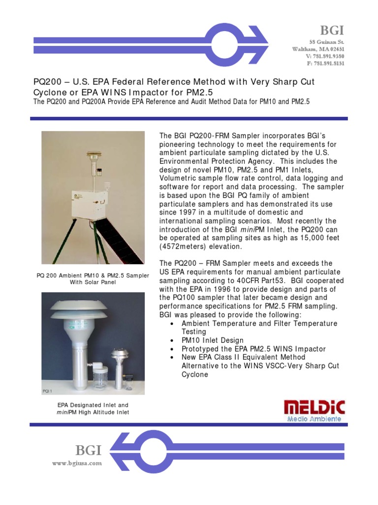 PQ200 - U.S. EPA Federal Reference Method With Very Sharp Cut Cyclone ...