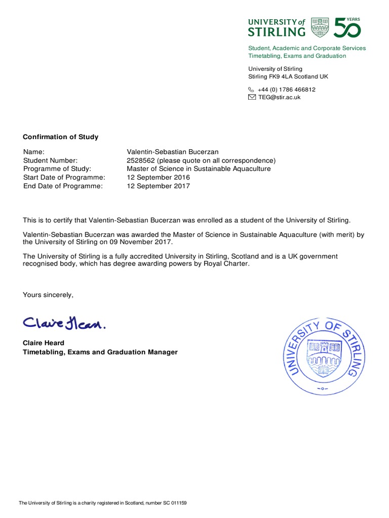 1 CoS Letter | PDF | Master Of Science | Academic Degree