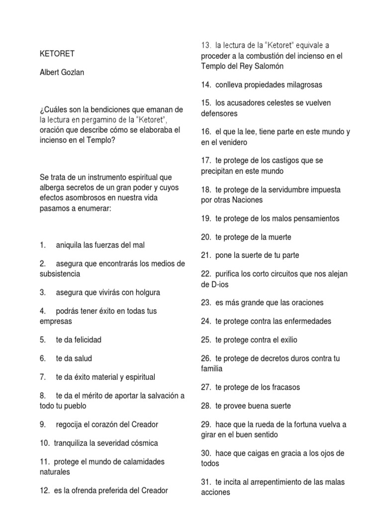 Ketoret | PDF | Religión y creencia | Tora