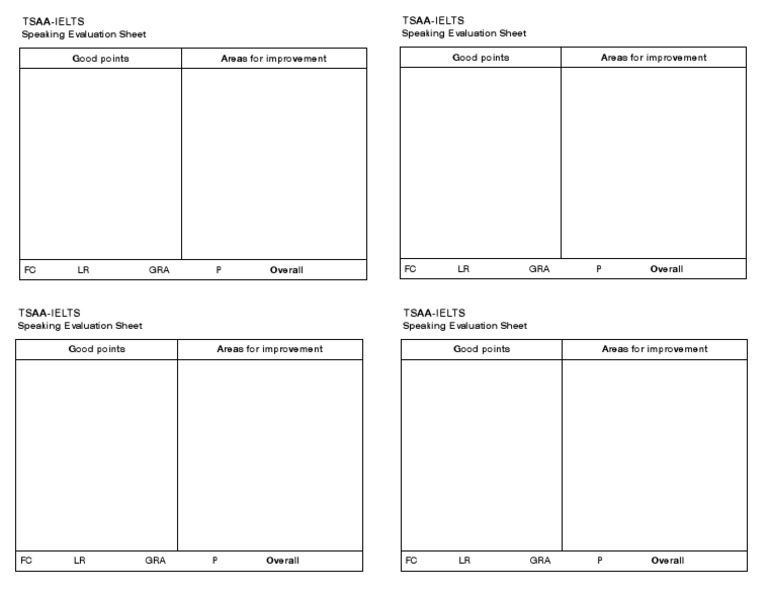 Speaking Evaluation Sheet | PDF