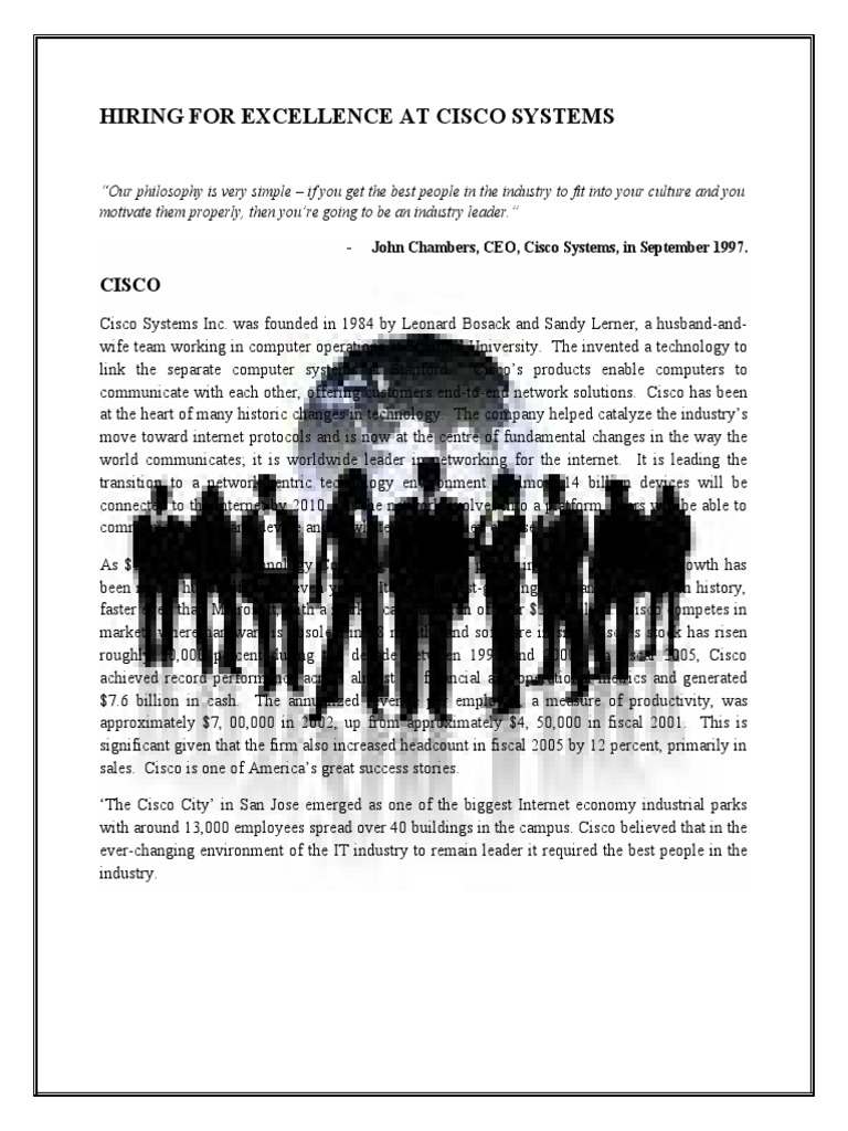 Hiring For Excellence at Cisco Systems | PDF | Recruitment | Systems ...