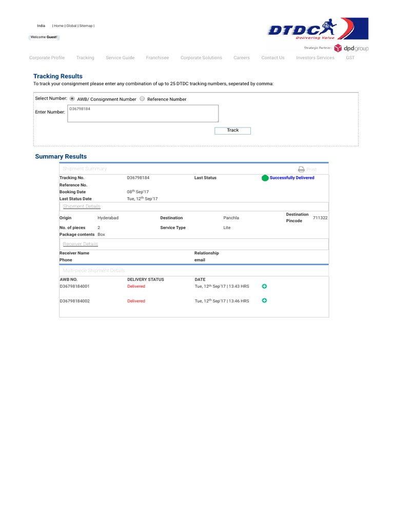 Track Shipment Status _ Consignment Status – DTDC India | Cyberspace ...