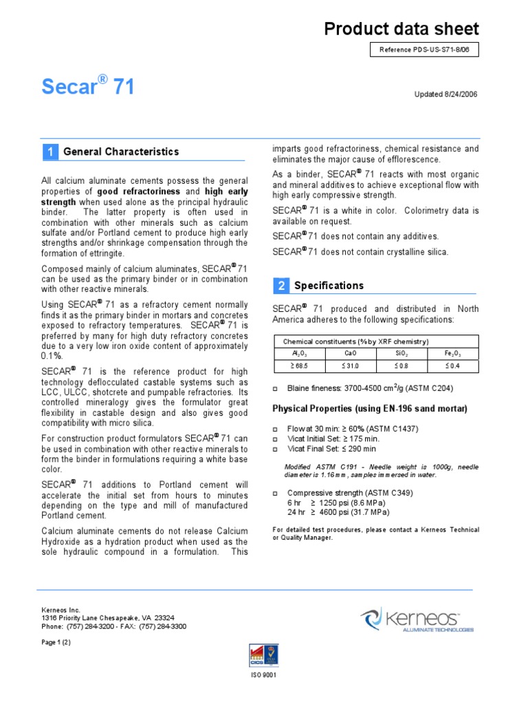 Secar 71 | Refractory | Cement
