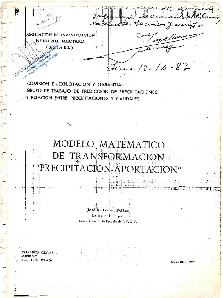 Modelo Temez | PDF | Precipitación | Agua subterránea
