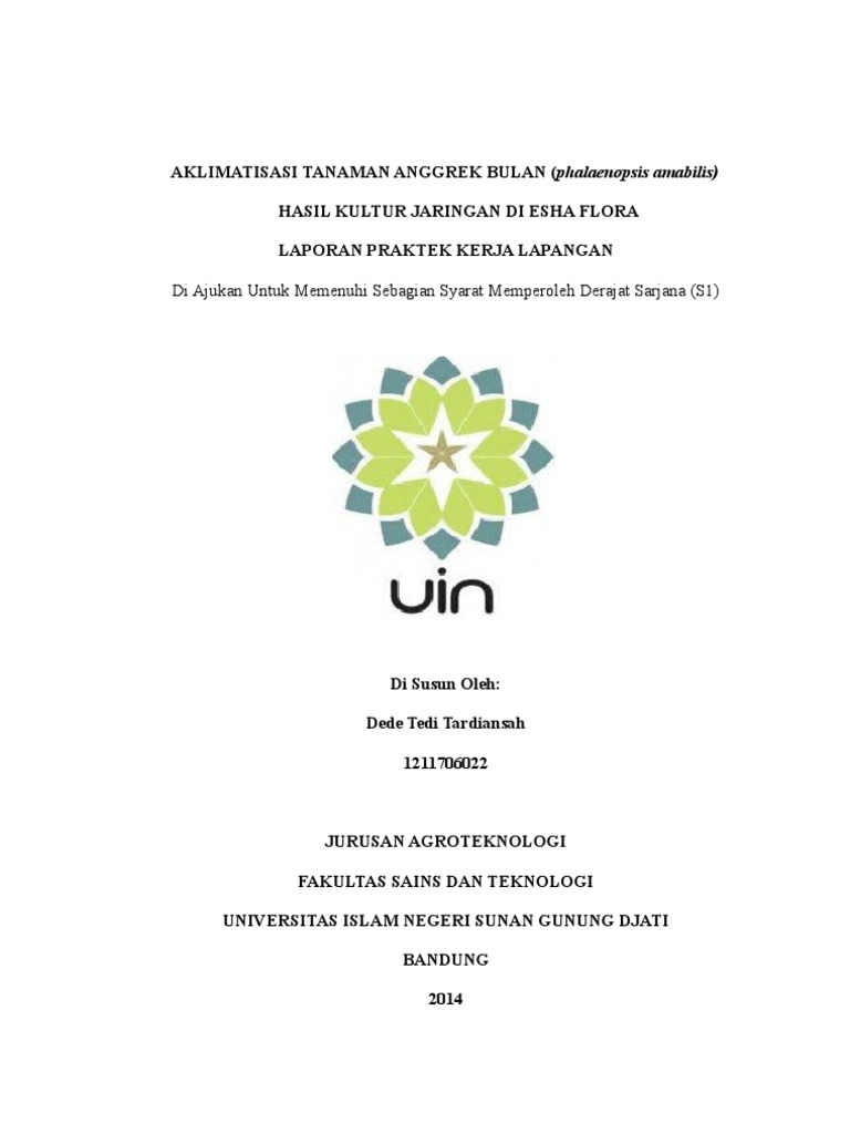AKLIMATISASI TANAMAN ANGGREK BULAN Phala | PDF