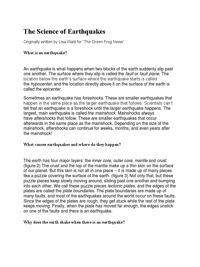 The Science of Earthquakes | PDF | Earthquakes | Moment Magnitude Scale