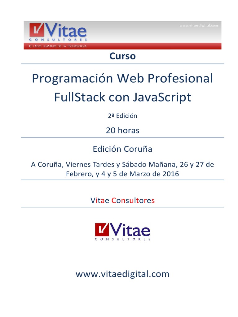 Curso de Programacion Web Profesional FullStack Con JavaScript | PDF ... Curso de Programacion Web Profesional FullStack Con JavaScript | PDF ...