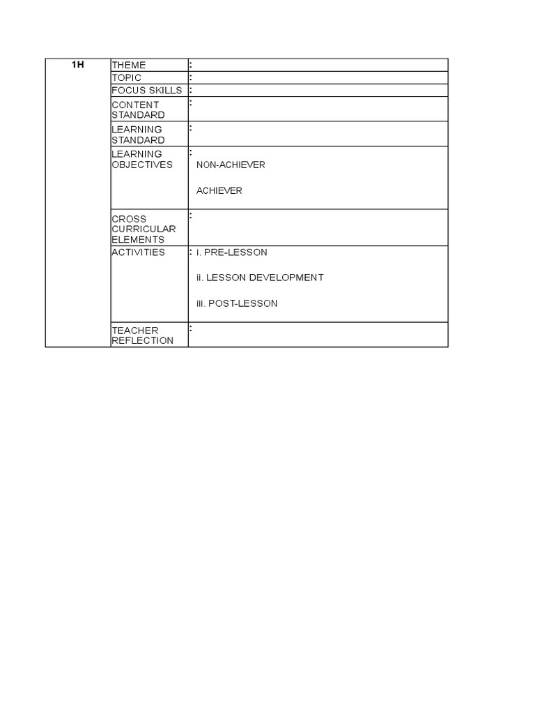 Lesson Plan Framework Overview | PDF