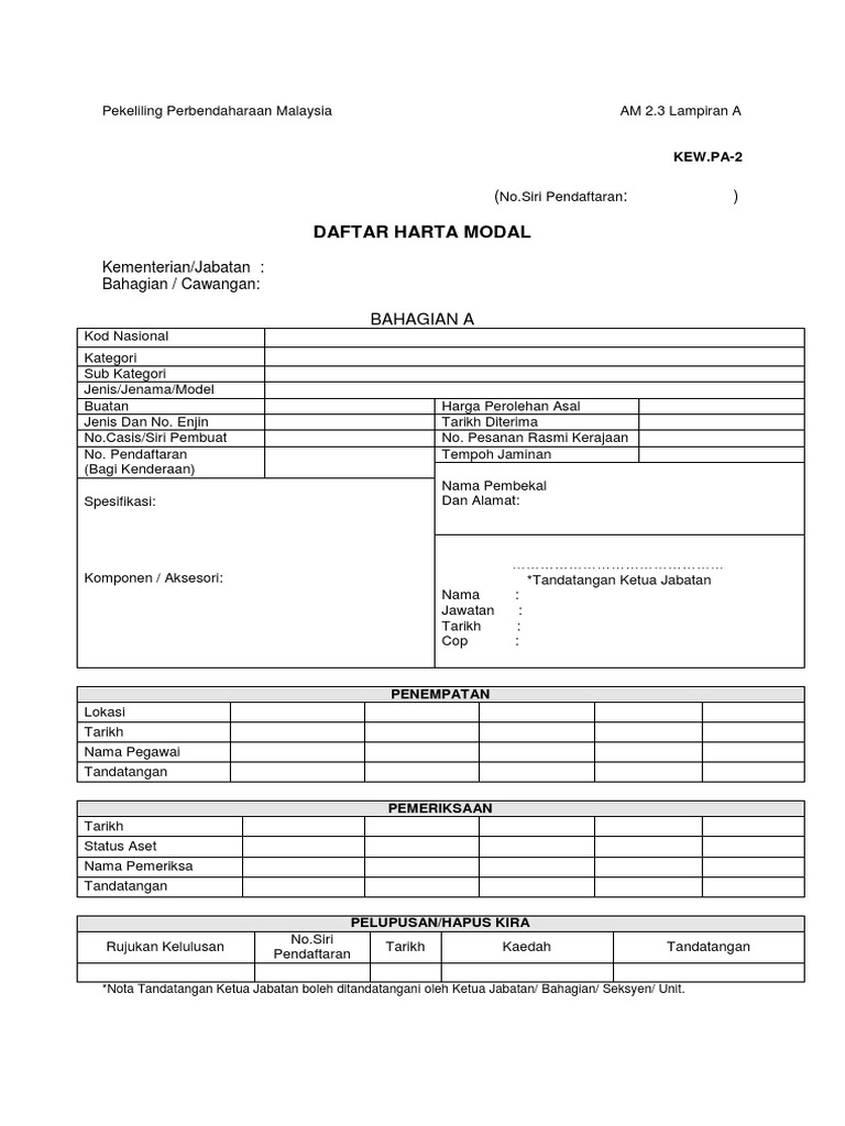 4 Kew - Pa-2 - Daftar Harta Modal | PDF