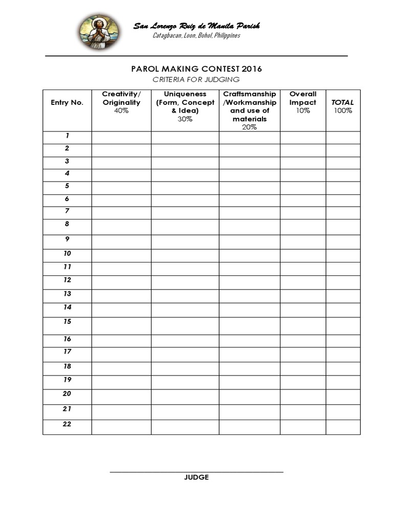 Parol Making Contest 2016-Criteria | PDF
