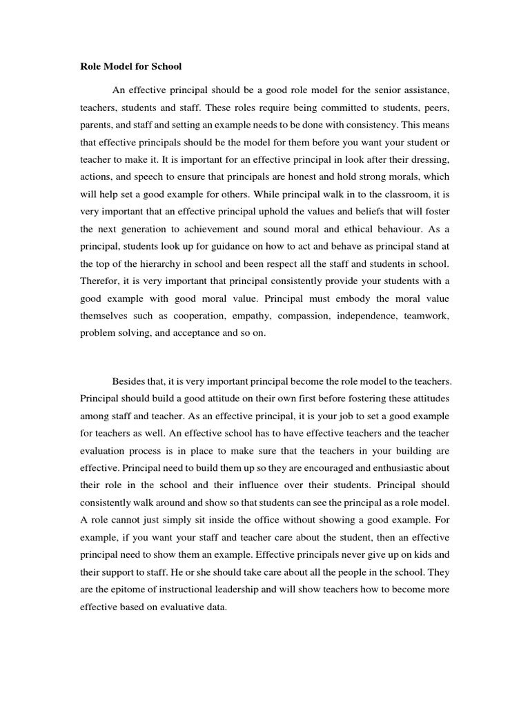Role Model For School | PDF | Morality | Teachers