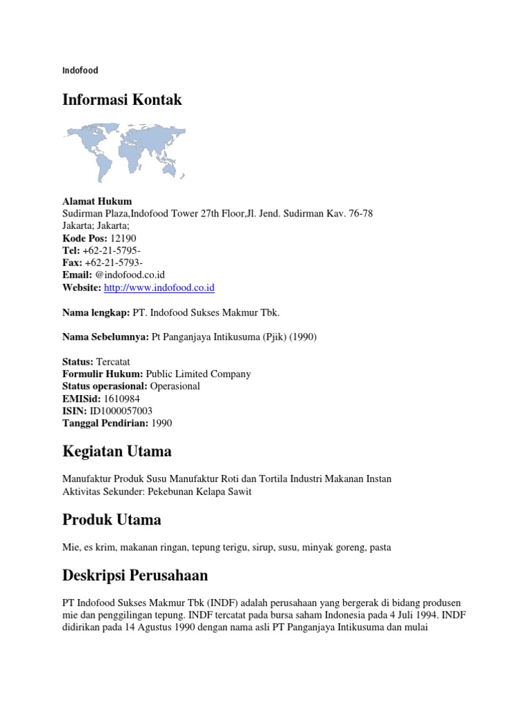 Profil dan Proses Produksi Indofood | PDF