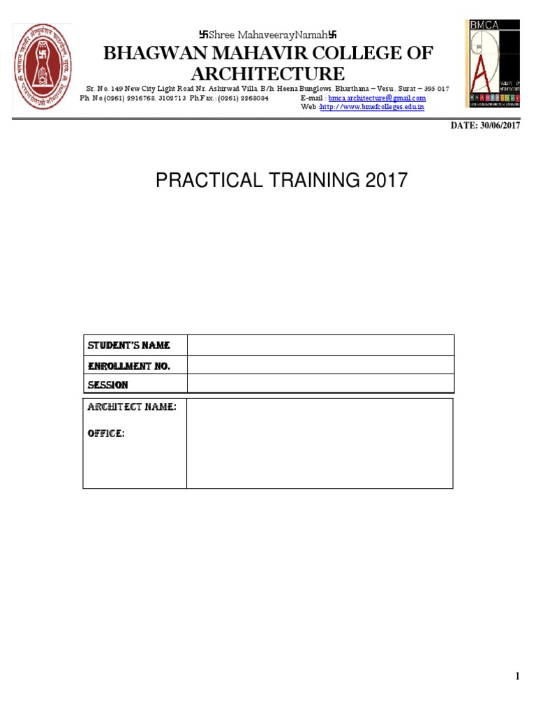 Arch Training Format 2017 | PDF | Architect | Apprenticeship