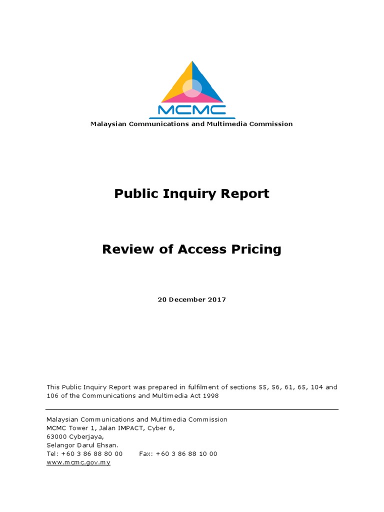 Public Inquiry Report On Review of Access Pricing | PDF | Investing ...