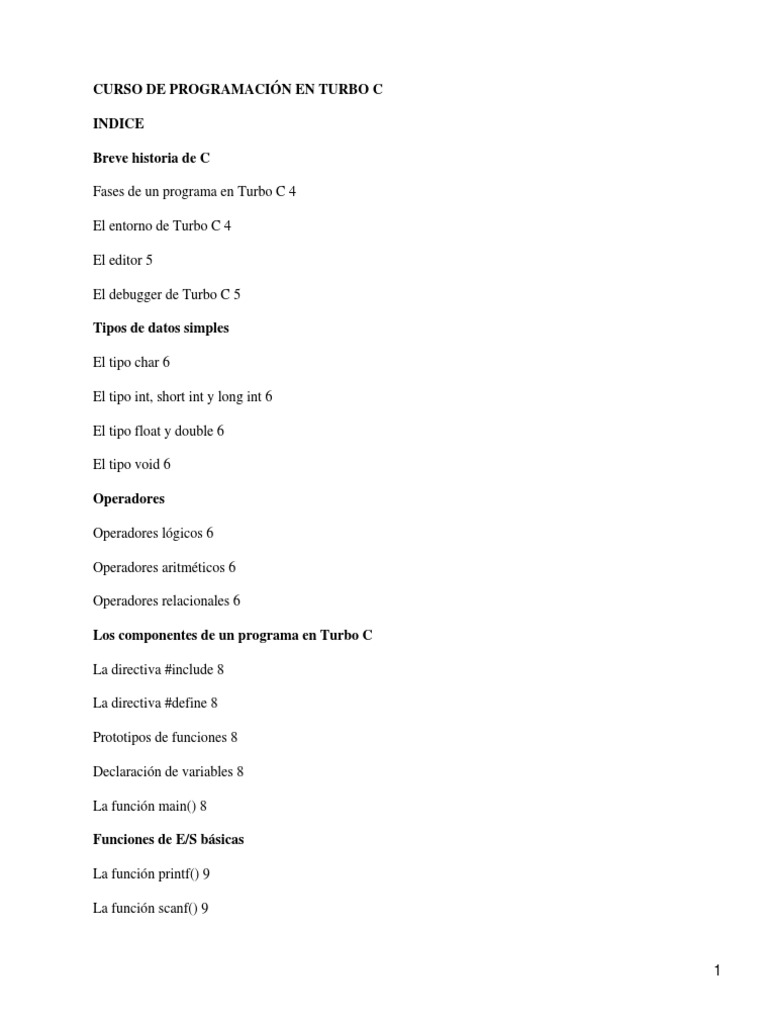 Turbo C | PDF | Estructura de datos de matriz | C (lenguaje de ...