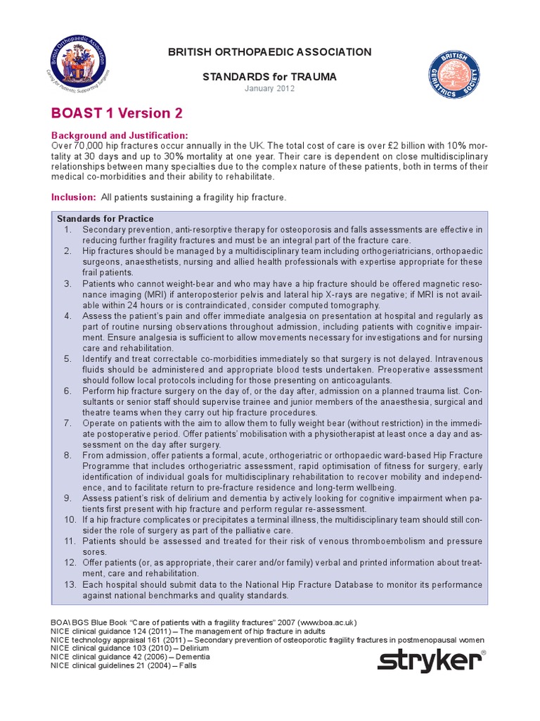 Boast 1 - Fragility Hip Fractures PDF | PDF | Physical Therapy | Major ...