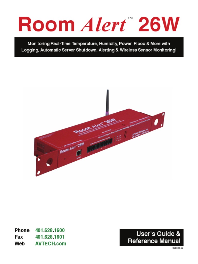 Room Alert 26W Manual | Download Free PDF | Ip Address | Data Center