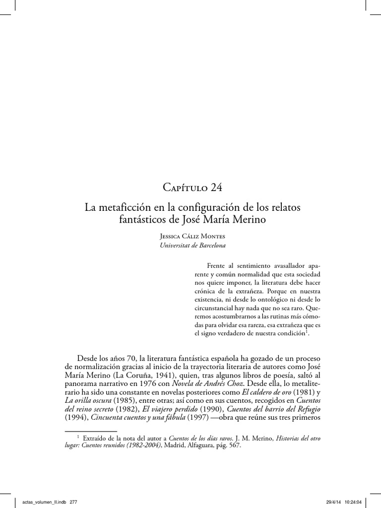 La Metaficcion en La Configuracion de L PDF | PDF | Fantasía ...