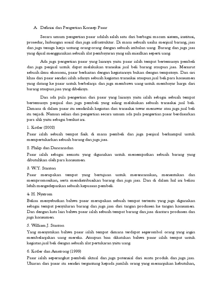Definisi Pasar dan Kemiskinan | PDF