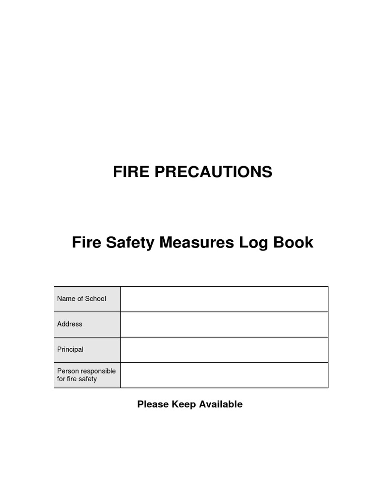 Fire Safety Measures Log Book | PDF | Fire Safety | Fire Sprinkler System