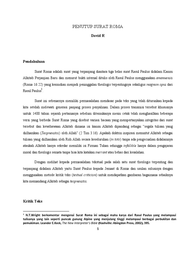 Ending Surat Roma | PDF