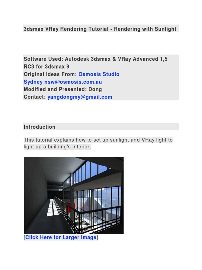3dsmax VRay Rendering Tutorial | PDF | Rendering (Computer Graphics) | Atomic