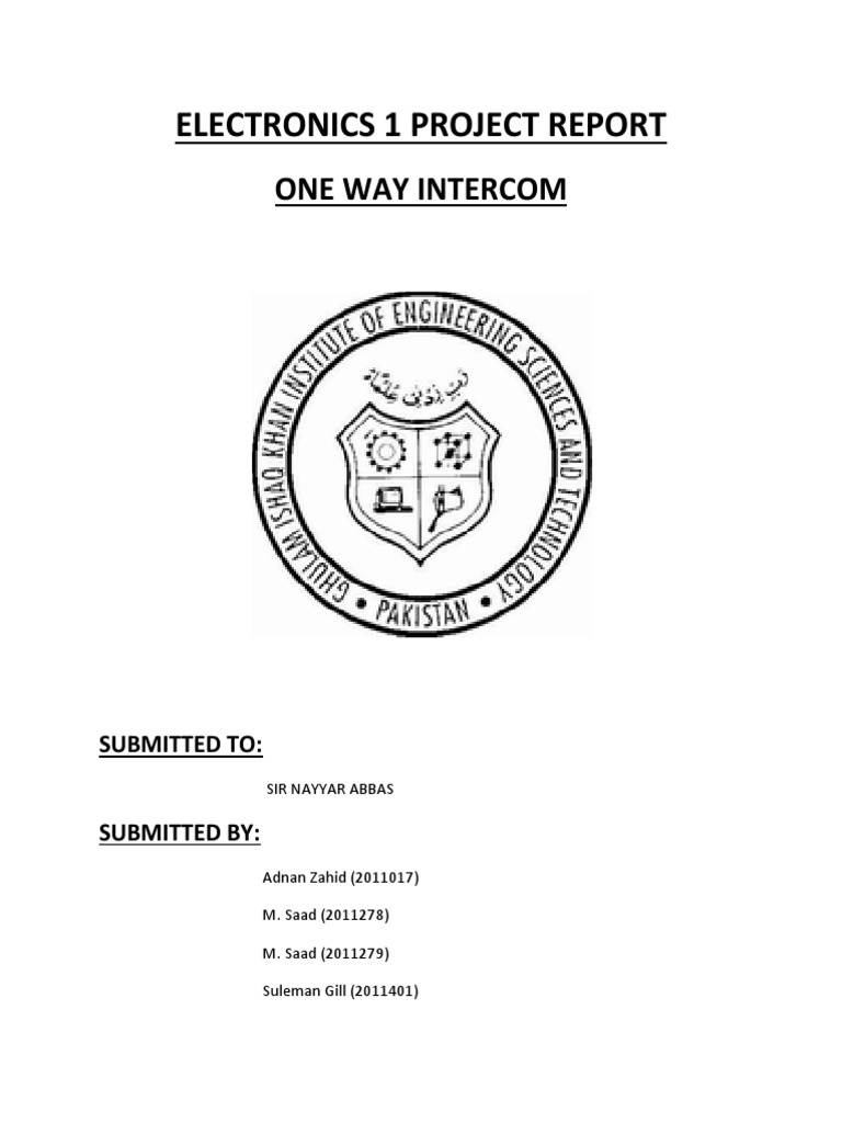 Electronics 1 Project Report | PDF | Microphone | Operational Amplifier