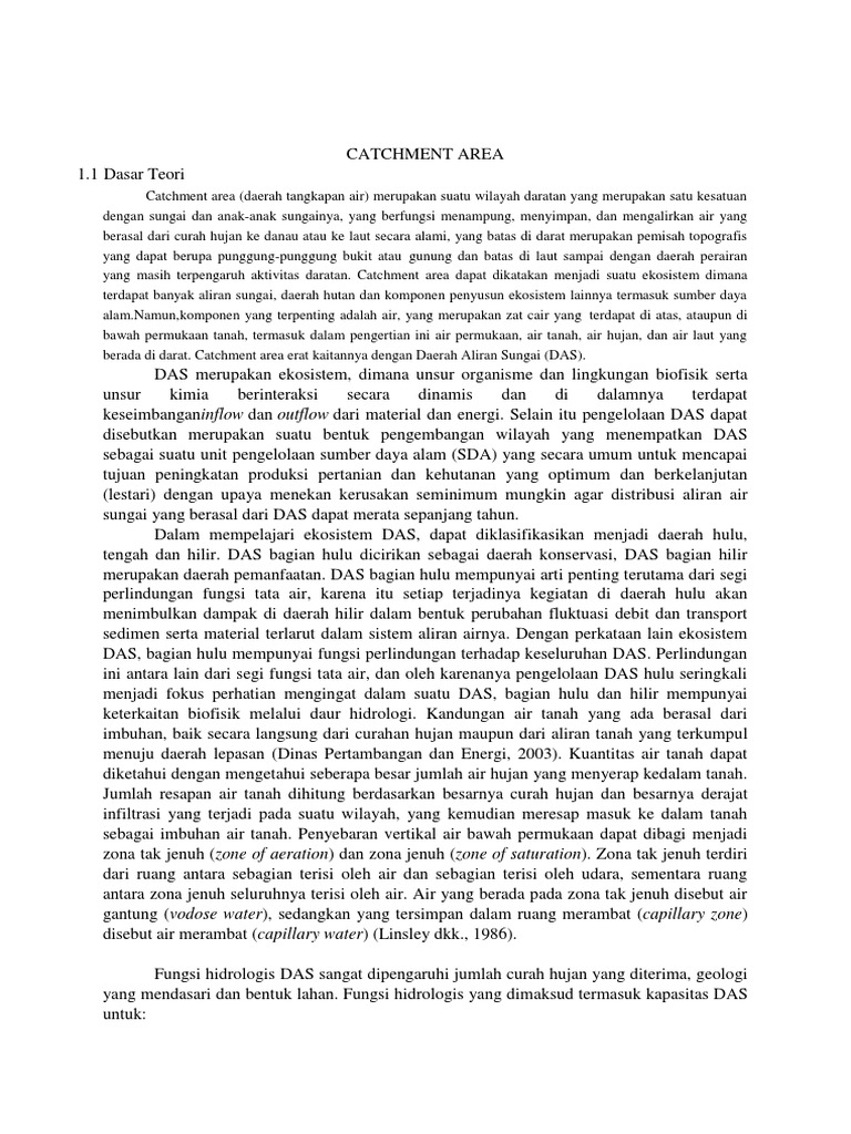 Pengelolaan Catchment Area dan DAS | PDF