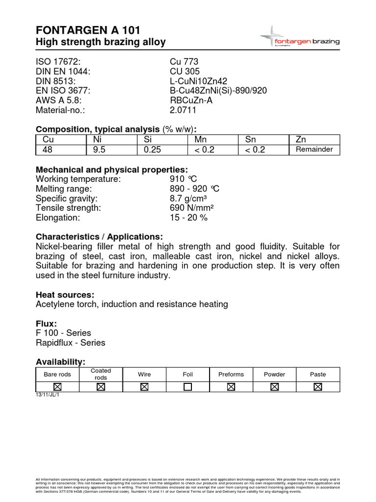 Fontargen A 101 | PDF | Industrial Processes | Chemistry