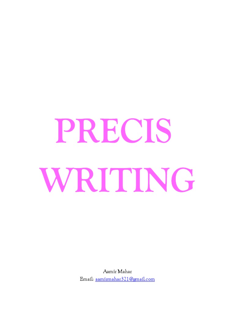Précis Writing Notes | Download Free PDF | Paragraph | Cognition