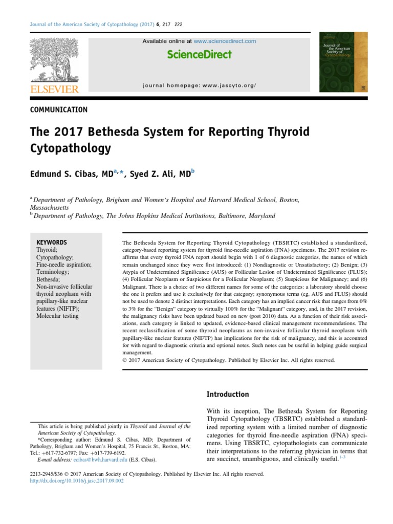 Bethesda Thyroid 2017 | Cytopathology | Carcinoma