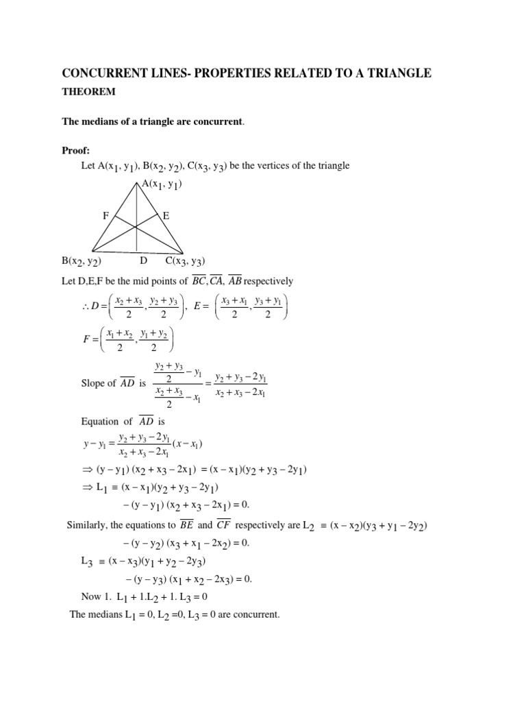 Concurrent Lines | Download Free PDF | Line (Geometry) | Euclidean Geometry