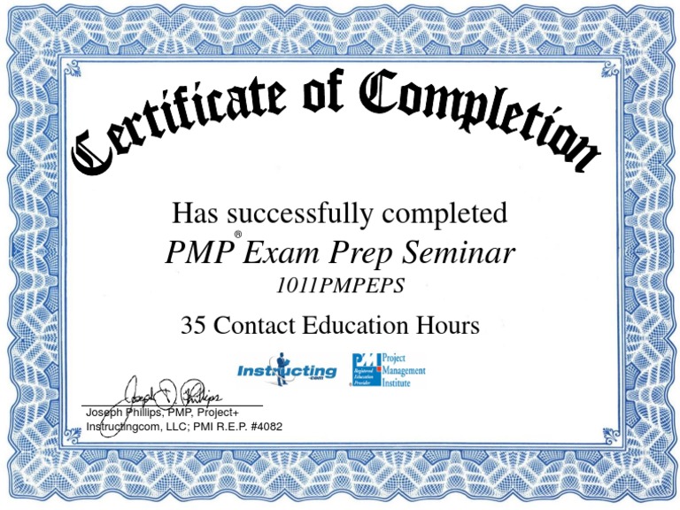 PMP Certificate Template Directions and Notes V2 | PDF