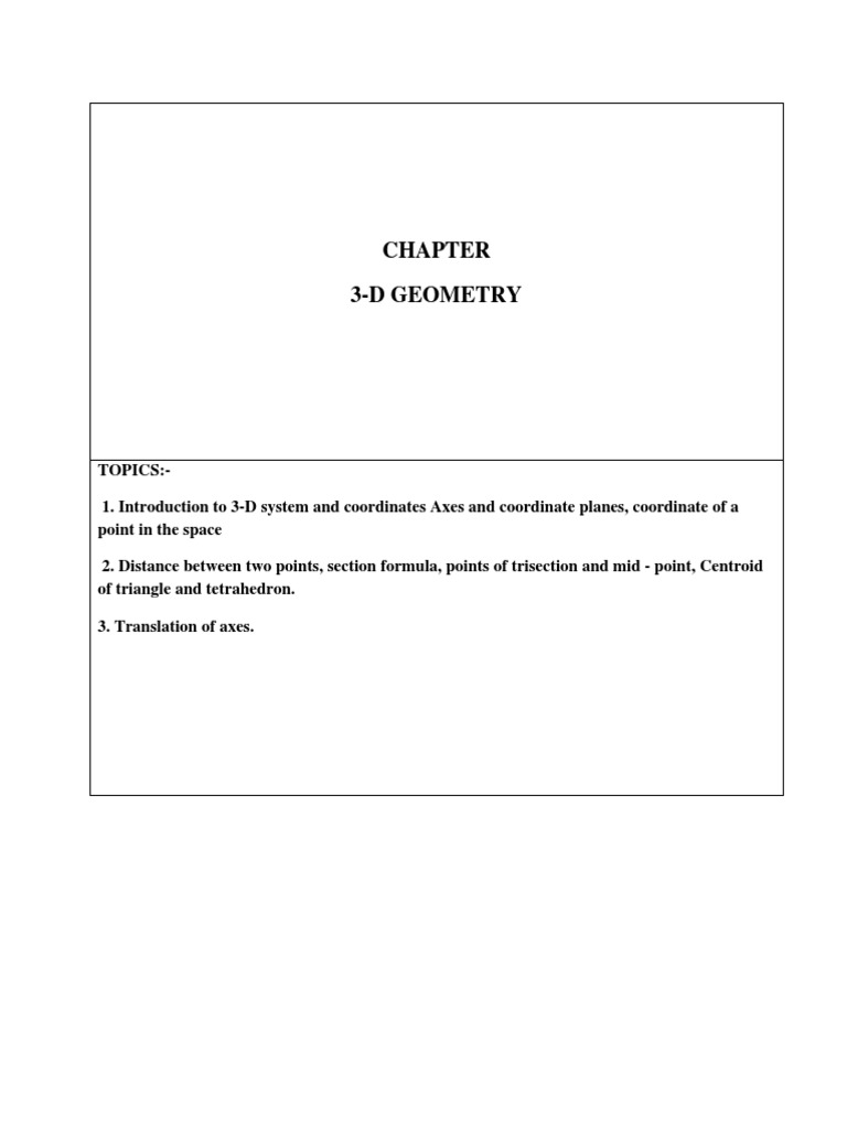 3d Geometry | PDF | Cartesian Coordinate System | Triangle